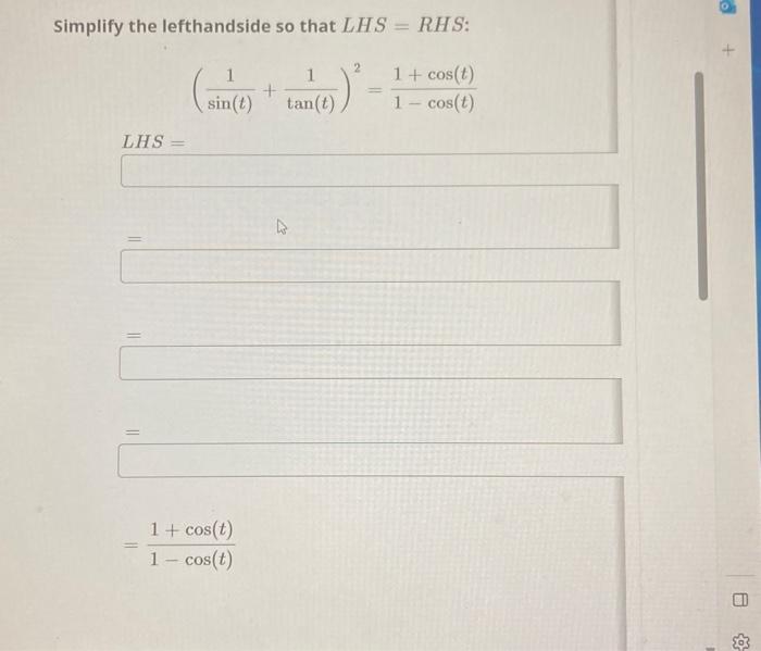 Solved Simplify the lefthandside so that LHS=RHS : LHS | Chegg.com