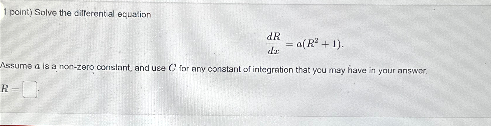 Solved 1 ﻿point) ﻿Solve the differential | Chegg.com