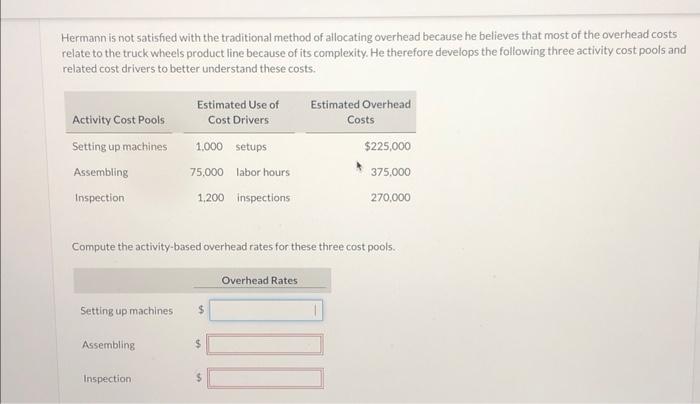 Solved Hermann is not satisfied with the traditional method | Chegg.com