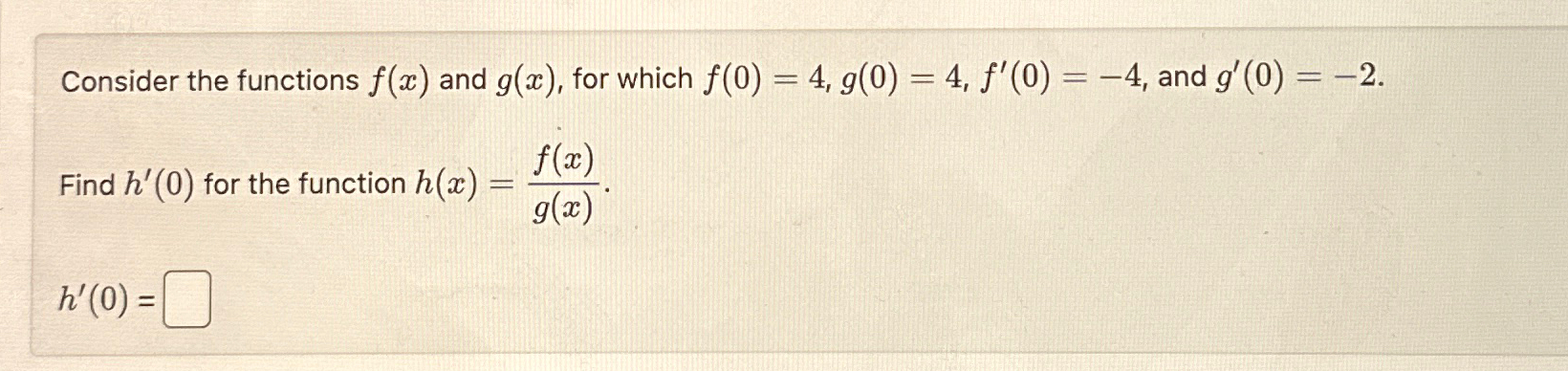 Solved Consider the functions f(x) and g(x), for which | Chegg.com