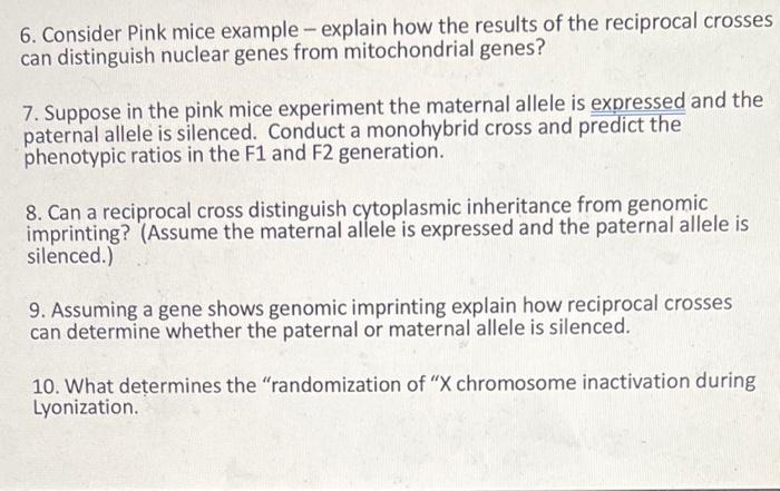 Solved 6. Consider Pink mice example - explain how the | Chegg.com