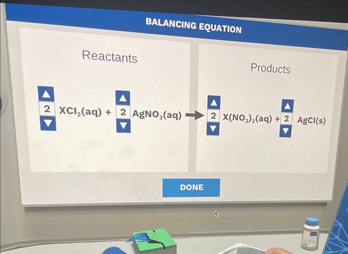 Solved Reactants BALANCING EQUATION 2 XCI₂(aq) + 2 AgNO3(aq) | Chegg.com