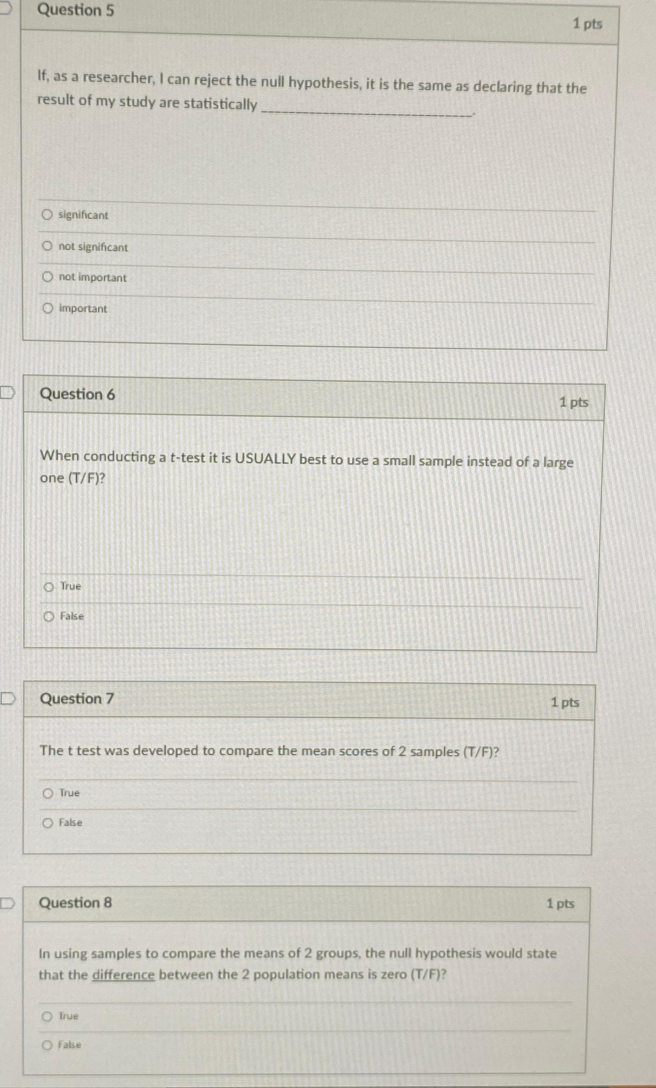 Solved 5 ﻿If, ﻿as a researcher. I can reject the null | Chegg.com