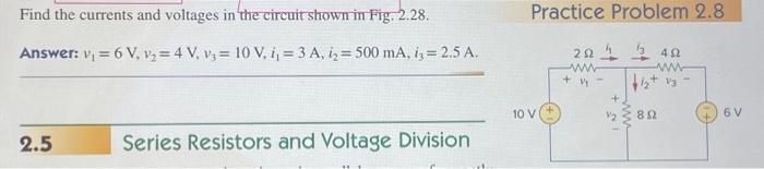 Solved Find the currents and voltages in the circuit shown | Chegg.com