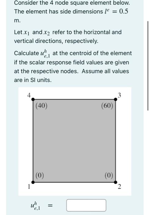 Solved Consider the 4 node square element below. The element | Chegg.com