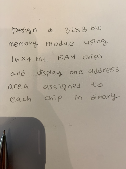Solved Design a 32x8 bit memory module using 1684 bit RAM | Chegg.com