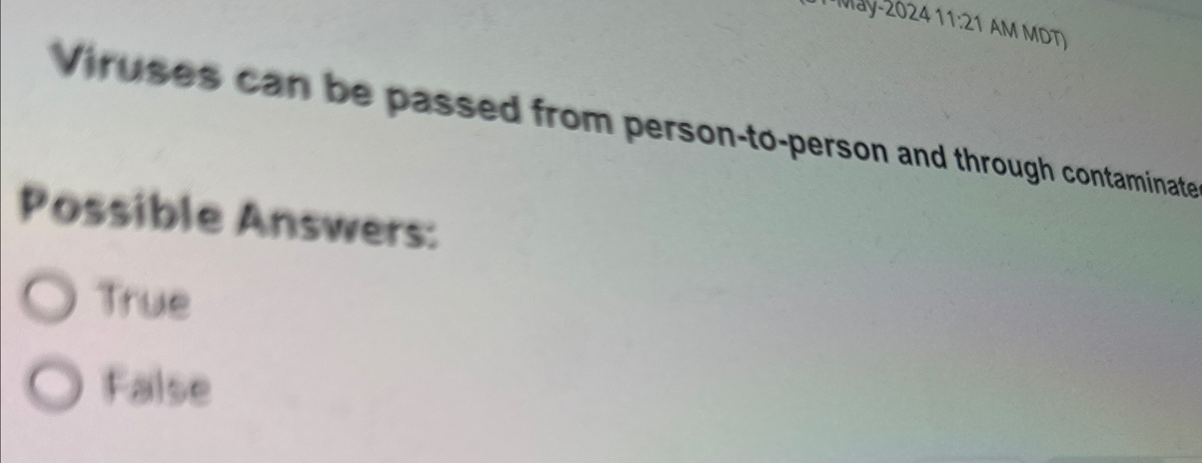 Solved Viruses can be passed from person-to-person and | Chegg.com