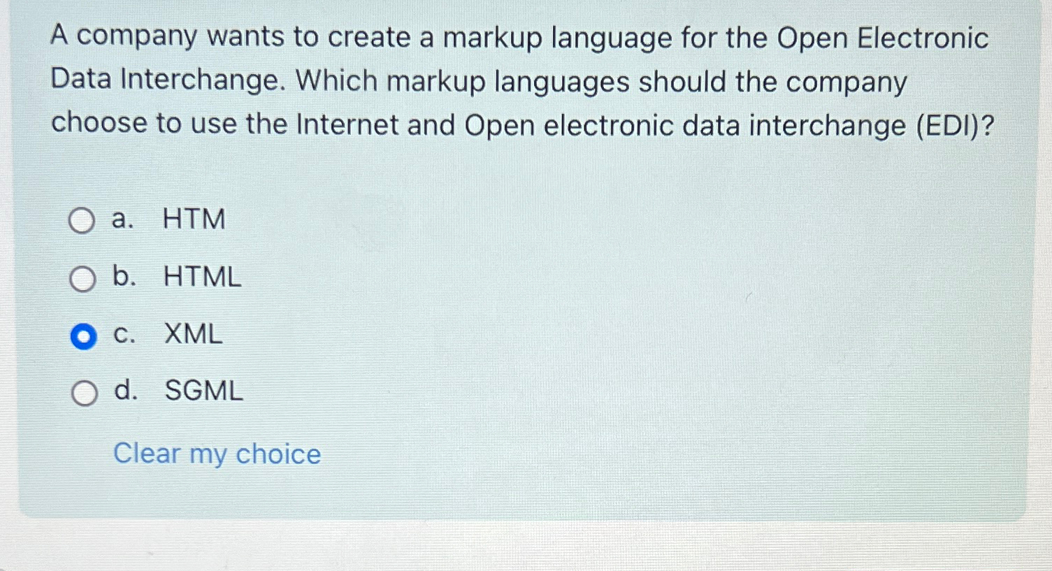 Solved A company wants to create a markup language for the | Chegg.com
