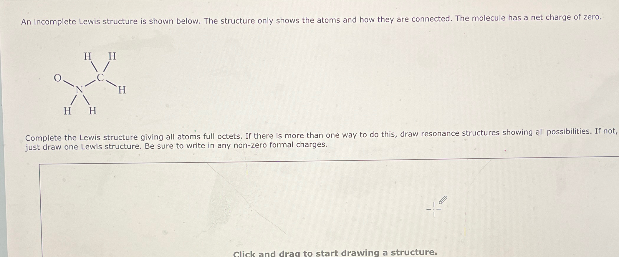 Solved An incomplete Lewis structure is shown below. The | Chegg.com