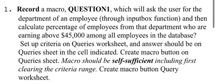 Solved i know how to record a macro. I just dont know what | Chegg.com