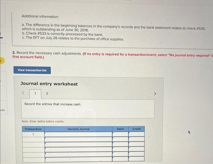 Solved Additional information: a. The difference in the | Chegg.com