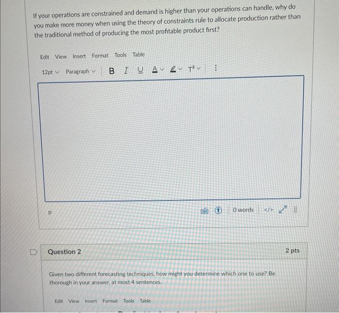 Solved If your operations are constrained and demand is | Chegg.com