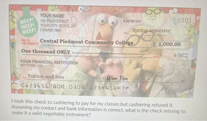 Solved YOUR NAME 123 YOUR STREET YOUR CITY, STATE, ZIP | Chegg.com