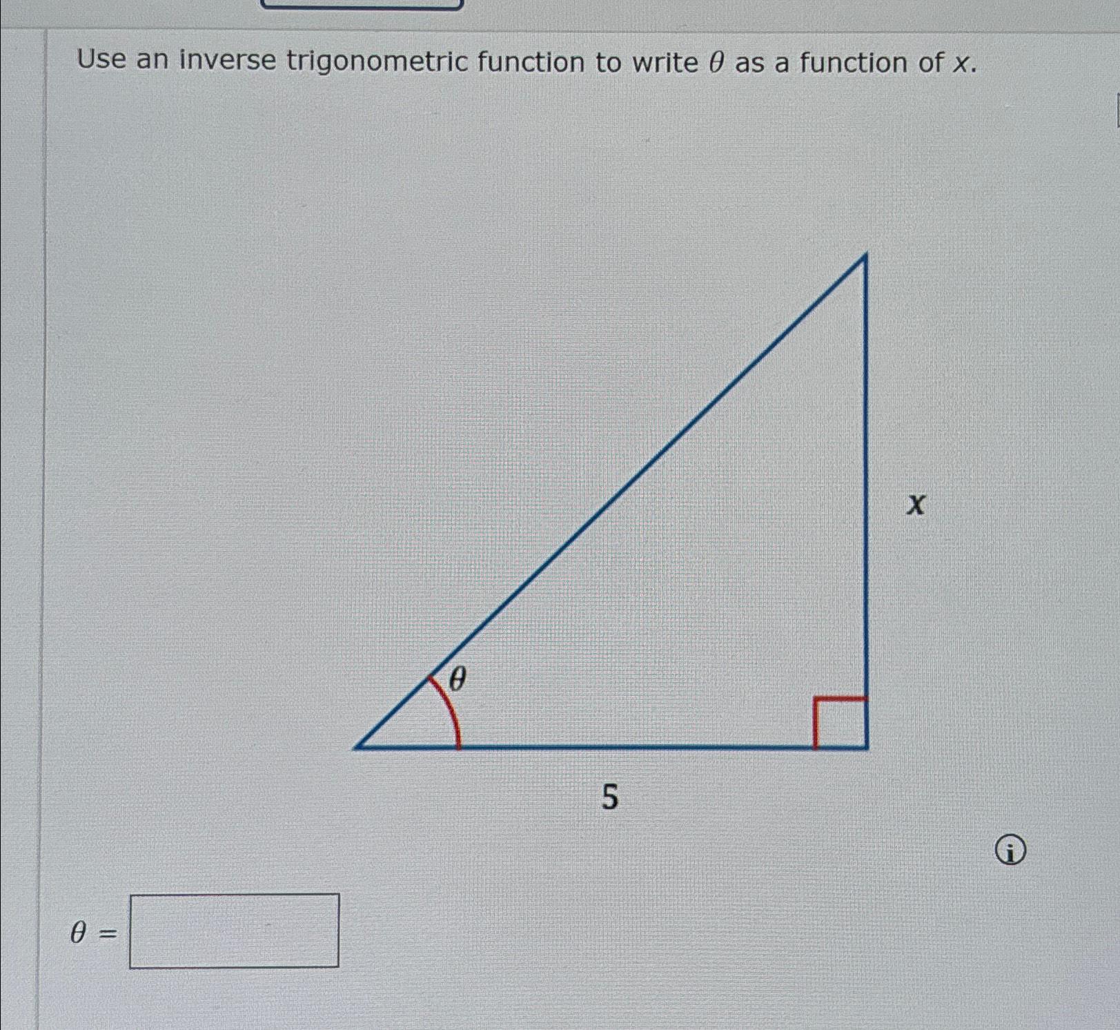 Solved Use An Inverse Trigonometric Function To Write θ ﻿as