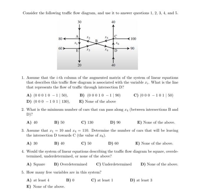 Solved Consider the following traffic flow diagram, and use | Chegg.com