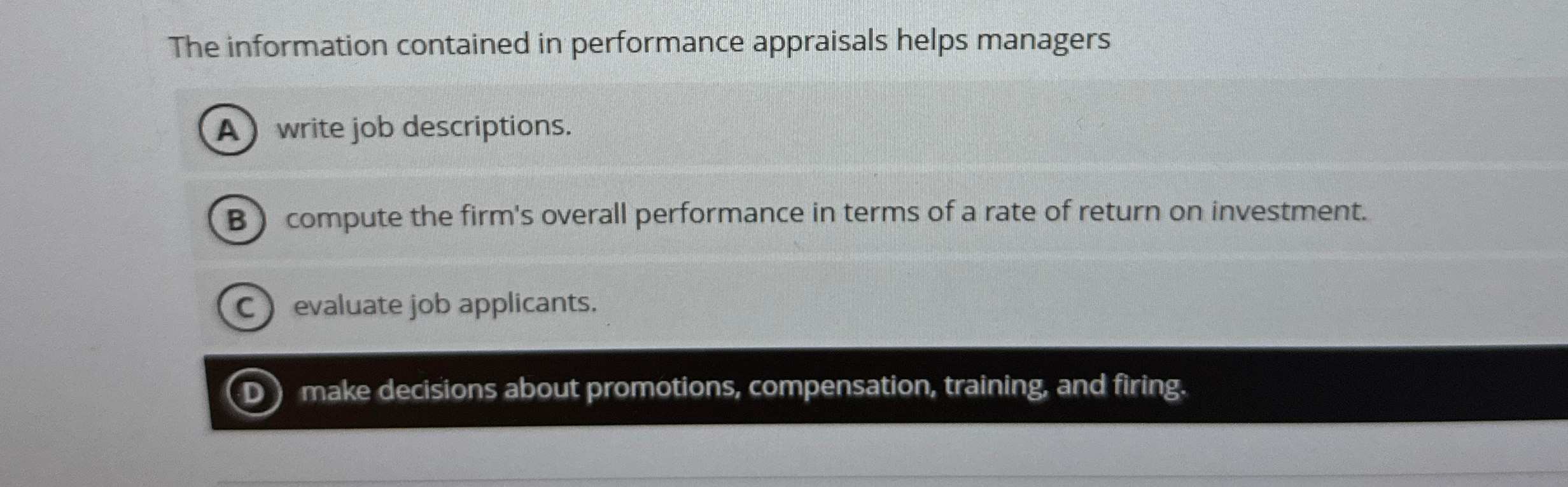 Solved The information contained in performance appraisals | Chegg.com