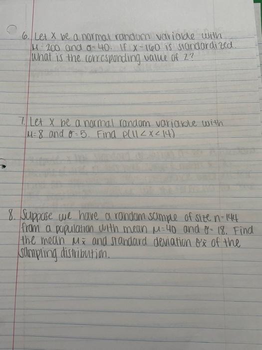 Solved i need help with numbers 6,7, & 8. I wanted to check | Chegg.com