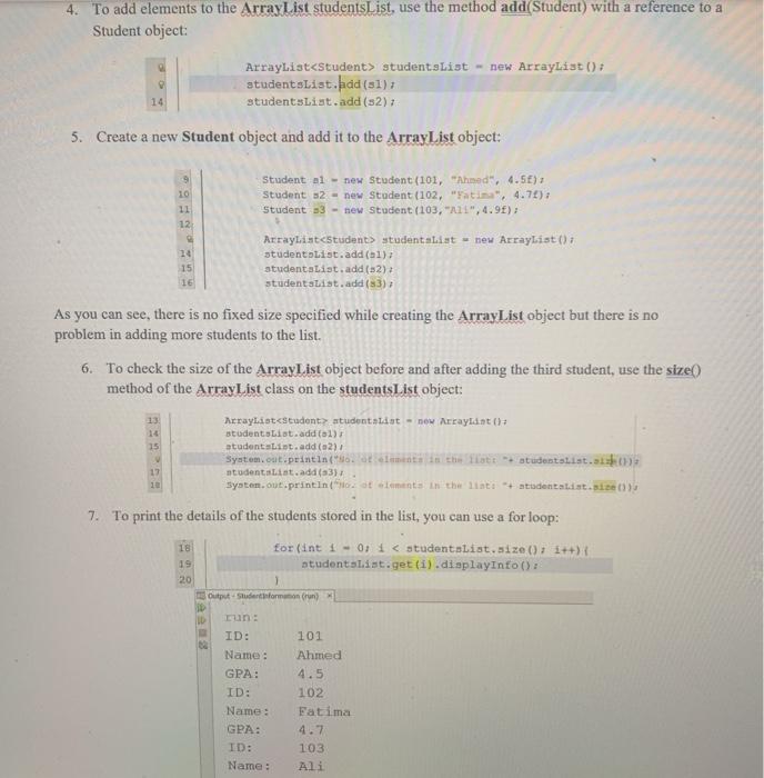 Solved Experiment 2: ArrayList: The package is : package | Chegg.com