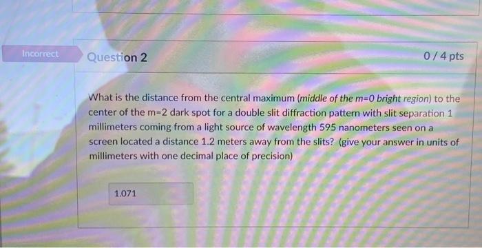 Solved What is the distance from the central maximum (middle | Chegg.com