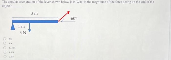 Solved The angular acceleration of the lever shown below is | Chegg.com