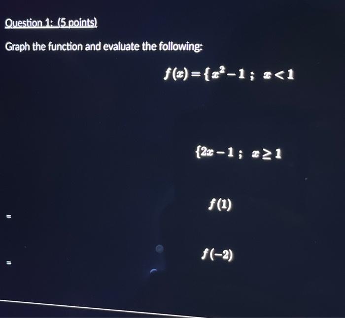 Solved Question 1: (5 points) Graph the function and | Chegg.com