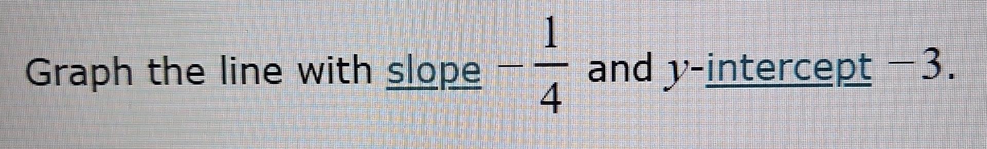 Solved Graph the line with slope -14 ﻿and y-intercept -3 . | Chegg.com