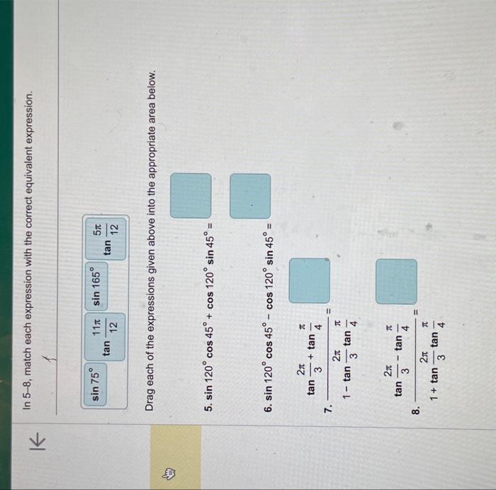 Solved In 5-8, match each expression with the correct | Chegg.com