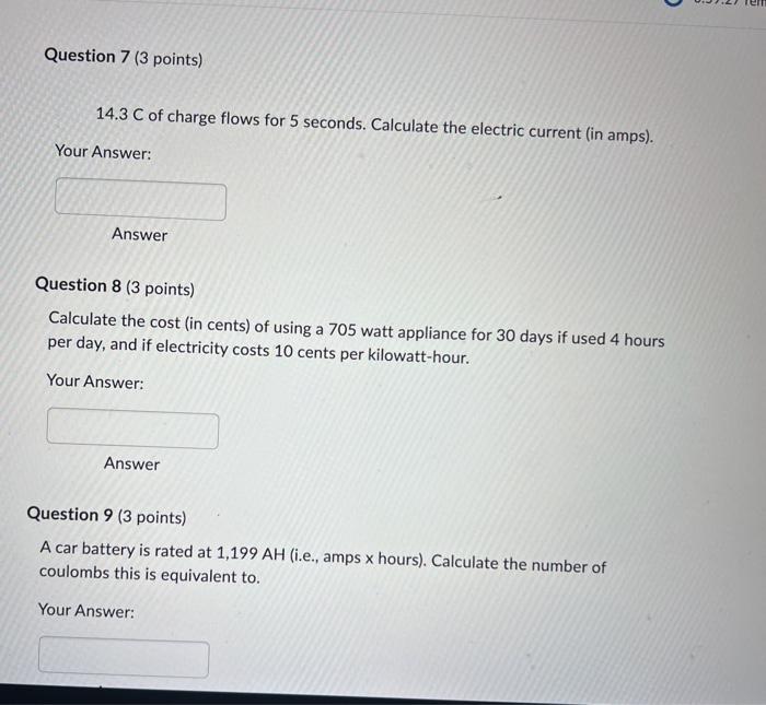 Solved 14.3 C of charge flows for 5 seconds. Calculate the | Chegg.com