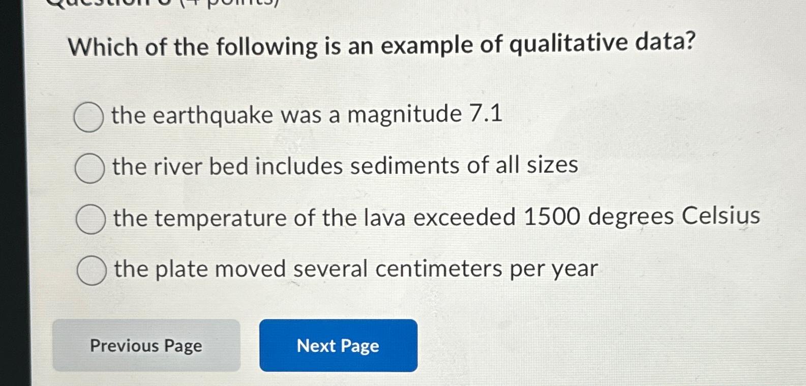 Solved Which of the following is an example of qualitative | Chegg.com