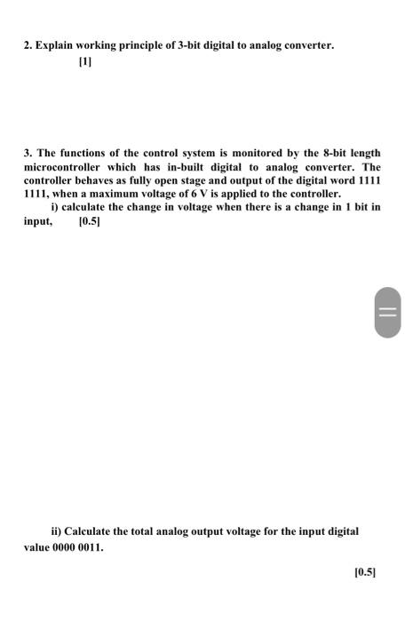 Solved 2. Explain working principle of 3-bit digital to | Chegg.com