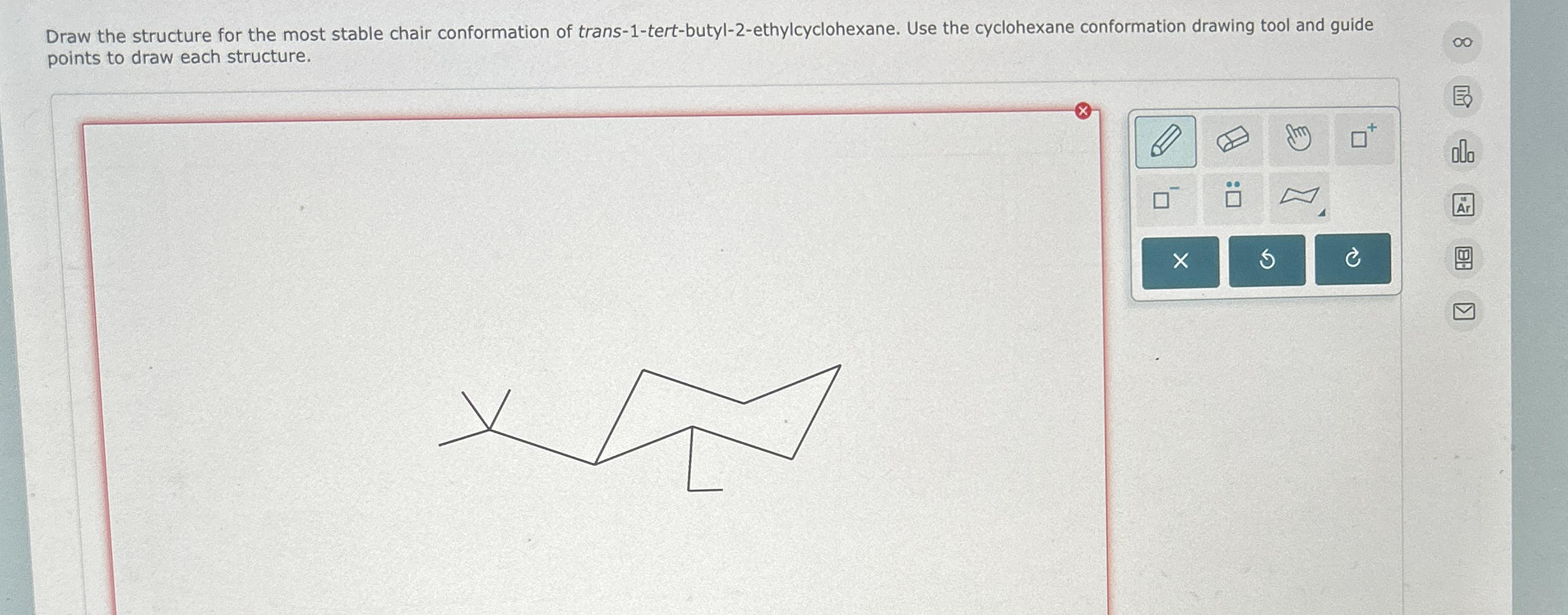 Solved Draw the structure for the most stable chair | Chegg.com