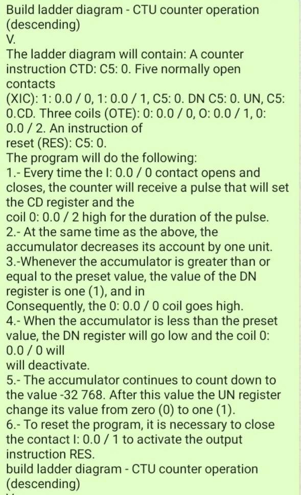 Solved Build ladder diagram - CTU counter operation | Chegg.com
