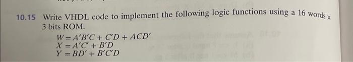 Solved 1015 Write Vhdl Code To Implement The Following