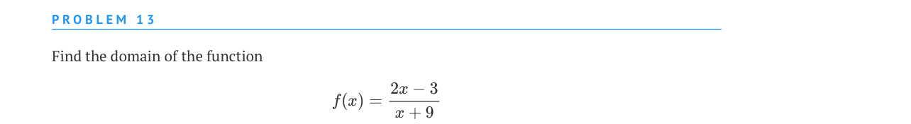 Solved Problem 13find The Domain Of The Functionf X 2x 3x 9