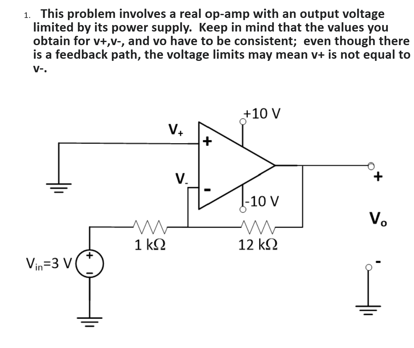 Solved This problem involves a real op-amp with an output | Chegg.com