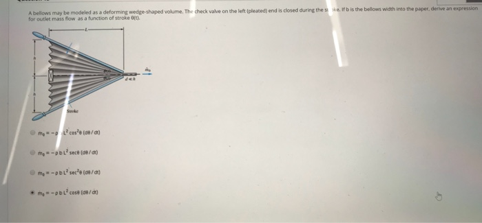 Solved A bellows may be modeled as a deforming wedge-shaped | Chegg.com