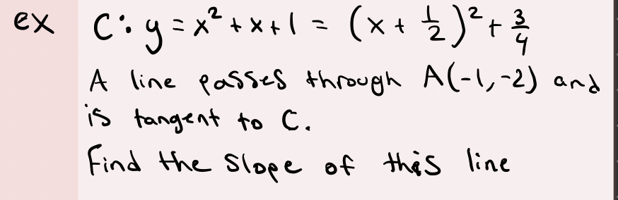 Solved ex c:y=x2+x+1=(x+12)2+34A line passes through | Chegg.com