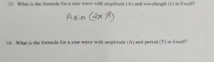 Solved What is the formula for a sine wave with amplitude | Chegg.com