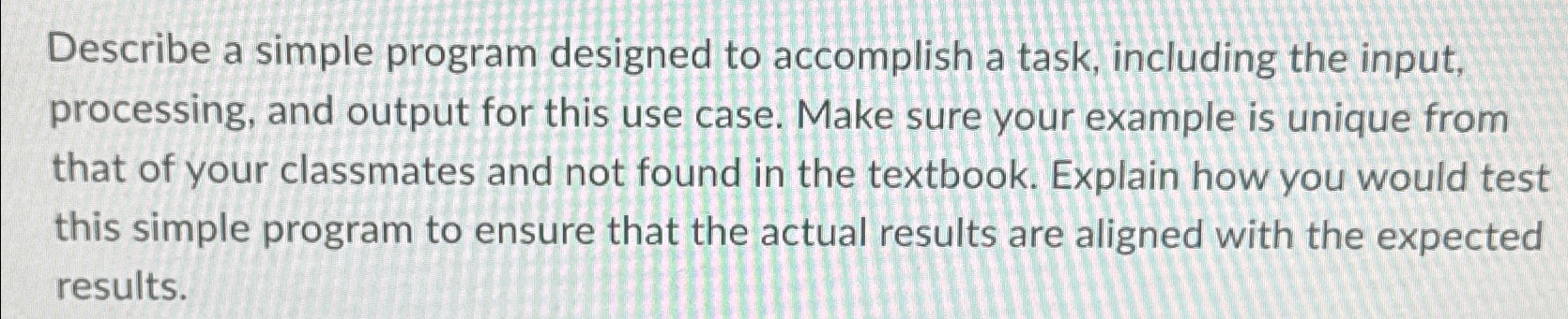 Solved Please provide a new Java example. Describe a simple | Chegg.com