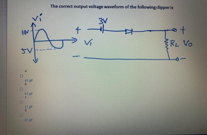 Solved The correct output voltage waveform of the following | Chegg.com