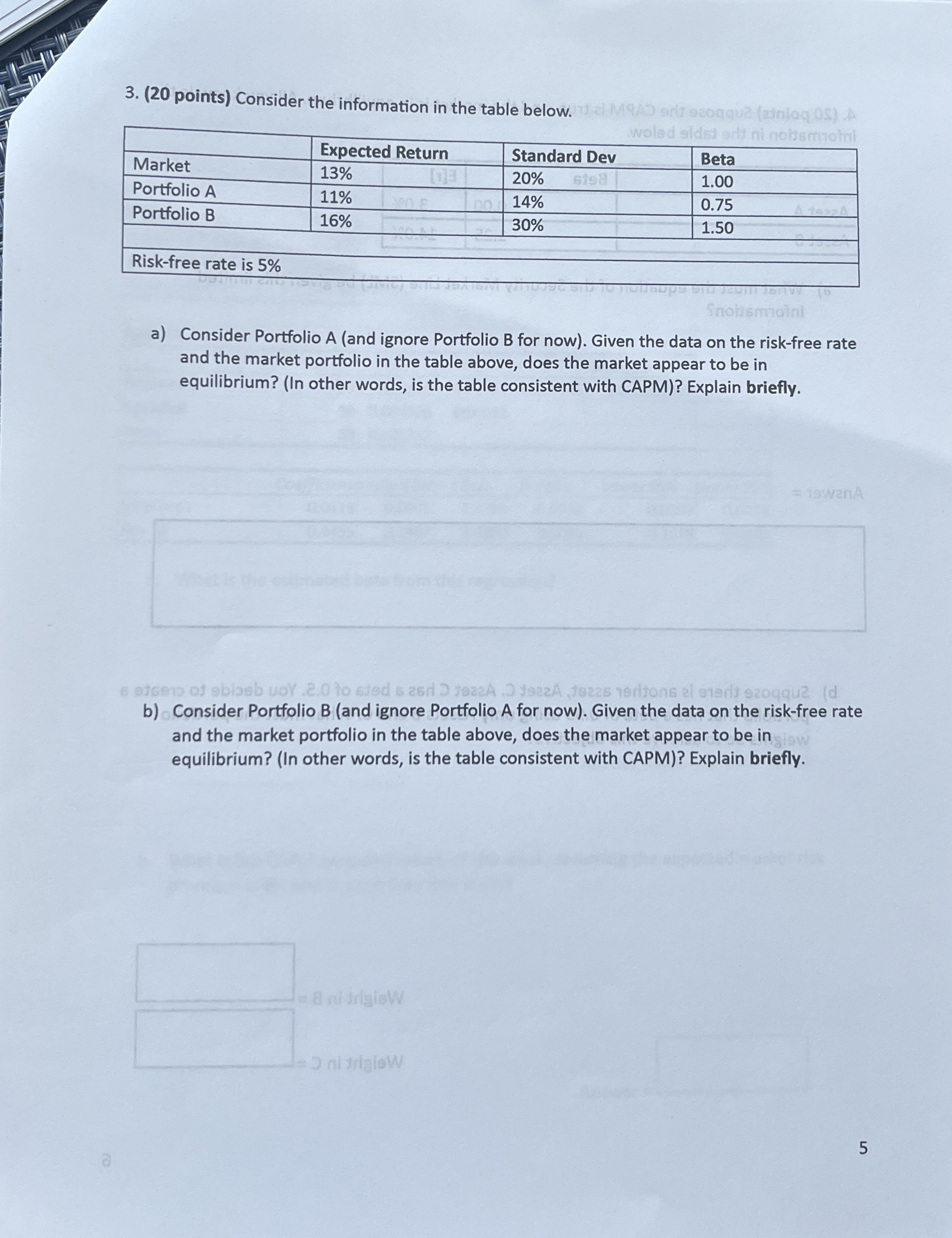 Solved (20 ﻿points) ﻿Consider the information in the table | Chegg.com