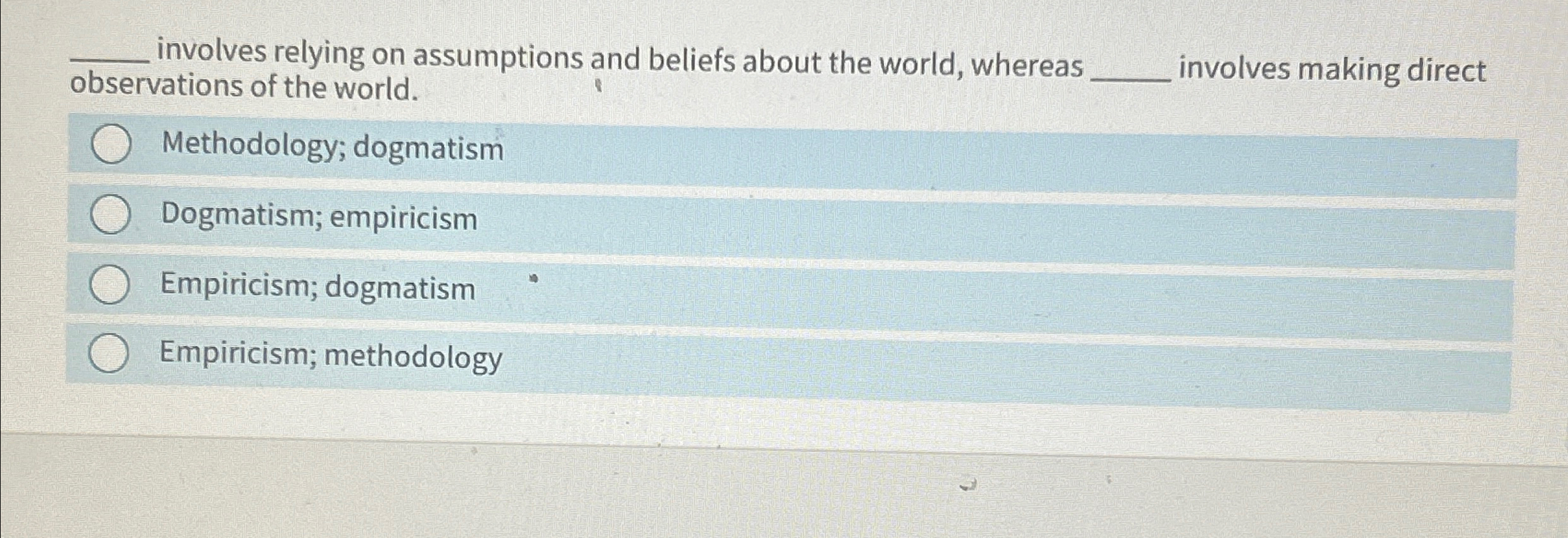 Solved involves relying on assumptions and beliefs about the | Chegg.com