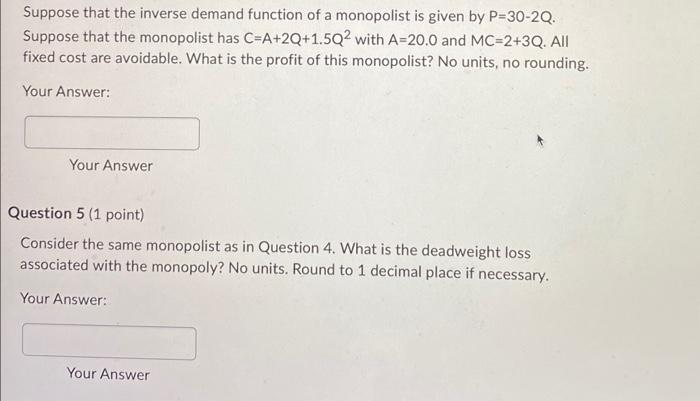 Solved Suppose that the inverse demand function of a | Chegg.com