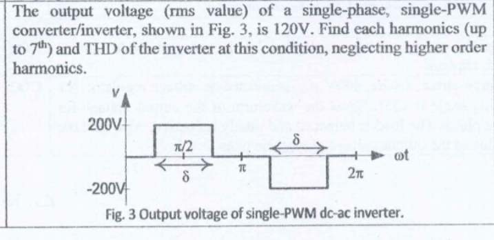 Solved The output voltage (rms value) ﻿of a single-phase, | Chegg.com