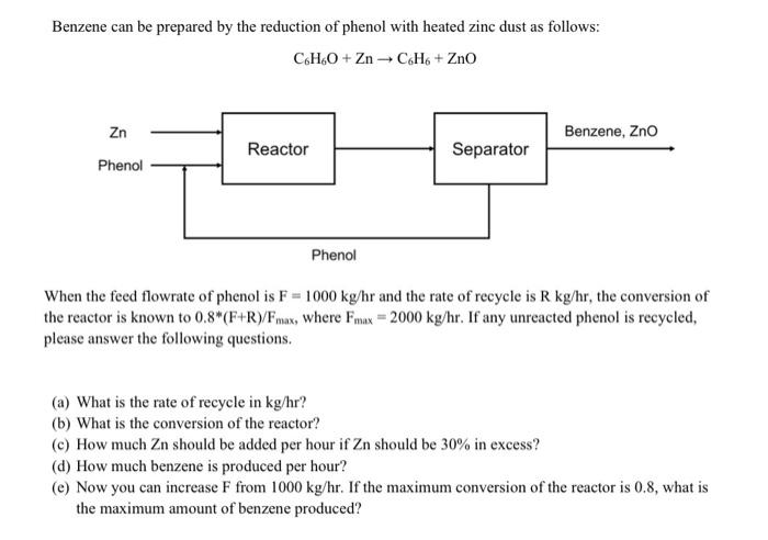 Solved Benzene can be prepared by the reduction of phenol | Chegg.com