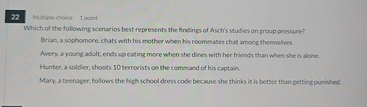 Solved 22Multiple choice1 ﻿pointWhich of the following | Chegg.com