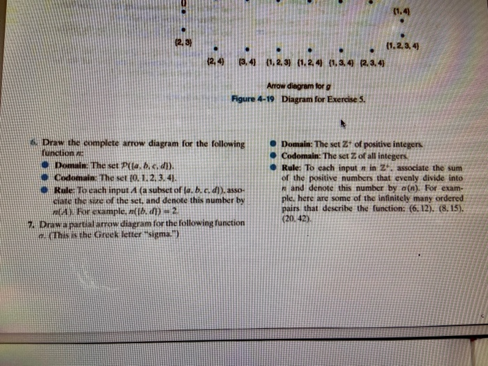 Solved 1.2, 3, 4 ,4 (1,2,3) (1.2,4 (1,3,4 Arrow diagram for | Chegg.com