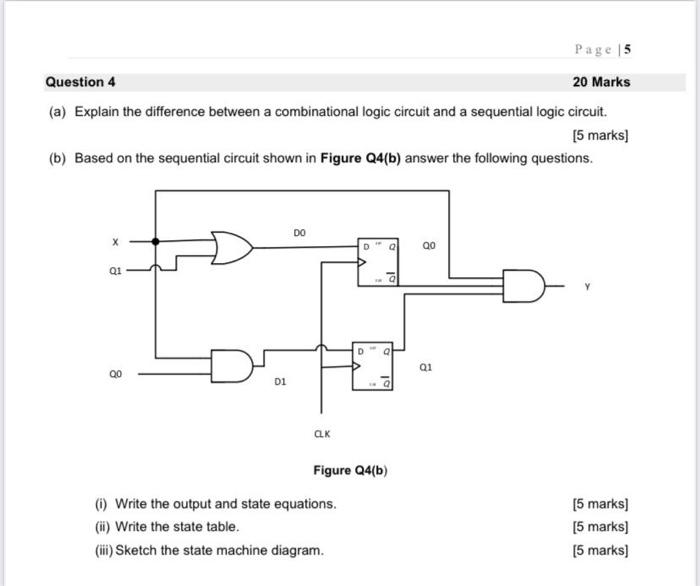 Solved (a) Explain the difference between a combinational | Chegg.com