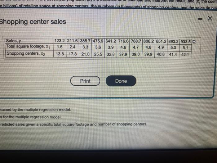 Solved Use technology to find (a) the multiple regression | Chegg.com