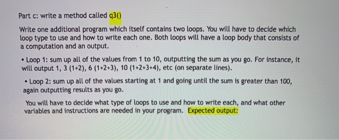 Solved Part c: write a method called 930 Write one | Chegg.com